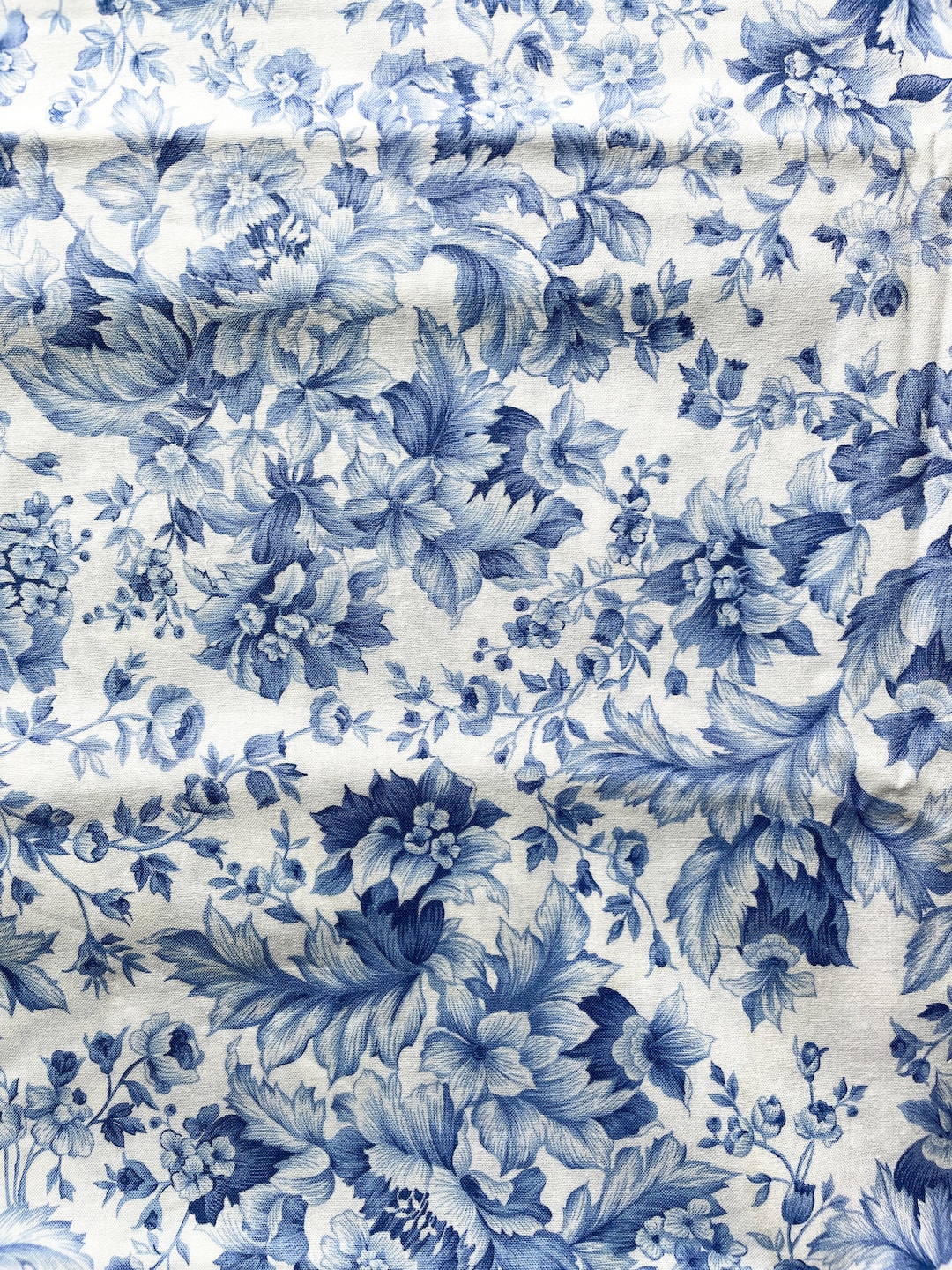 Vintage French Blue Fabric, Lorna by Skipping Stones Studio for ...