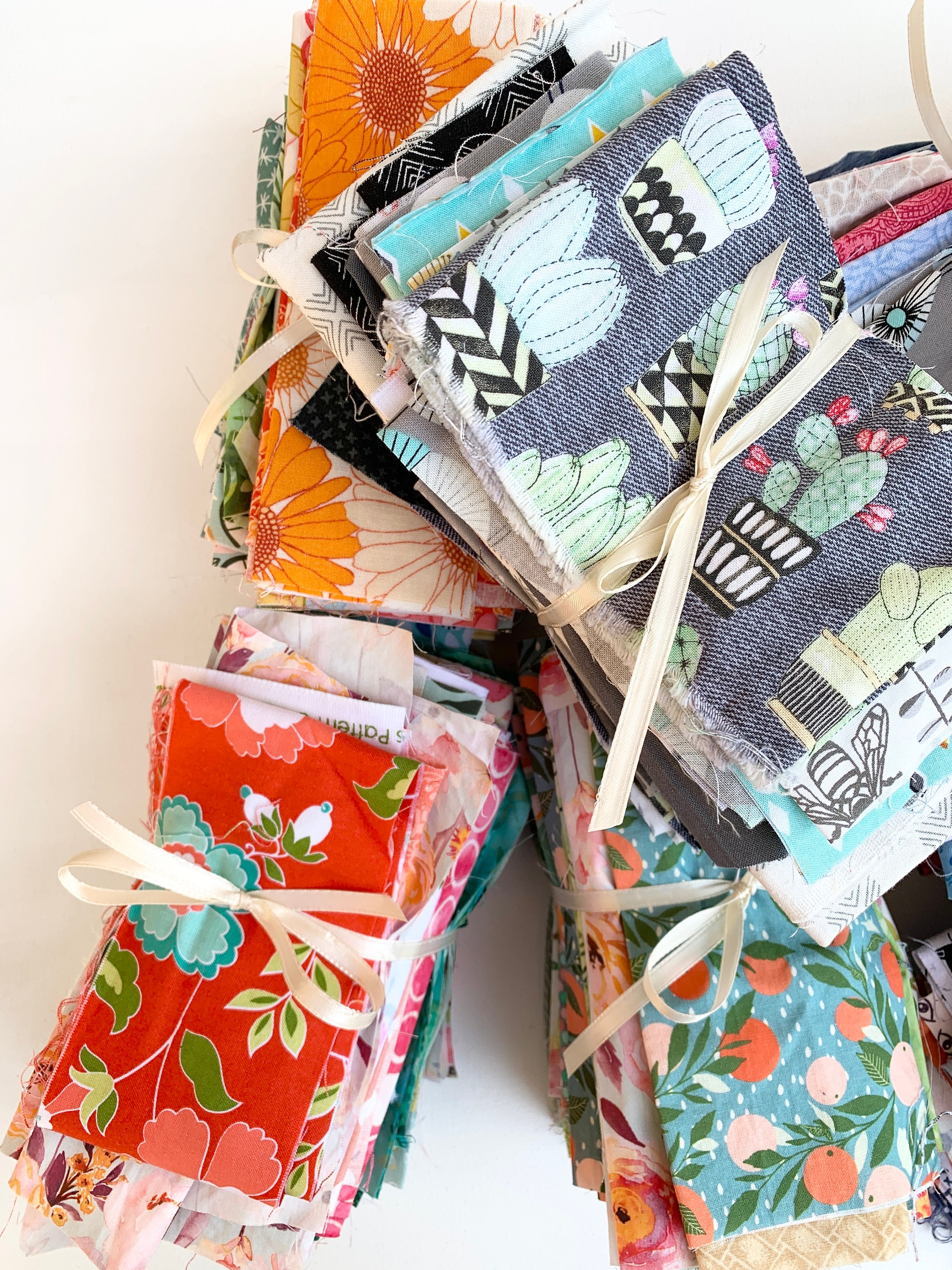 Fabric Scraps Quilting Scrap Bundle Colorful Quilt Scrap | Etsy