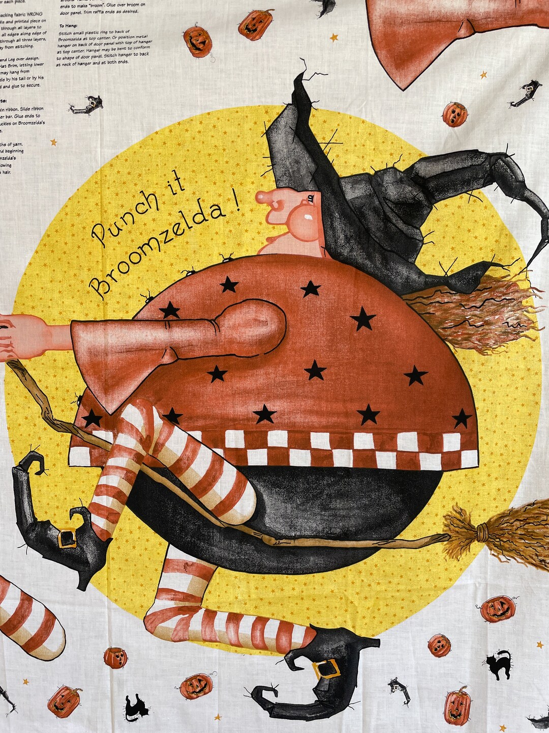 Broom Zelda, Witch and Cat Halloween Home Decor, Vintage Daisy Kingdom ...