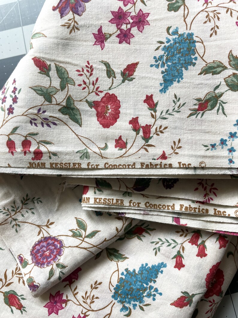 Joan Kessler Floral Cotton Quilt Fabric, Concord Fabric, Out of Print ...