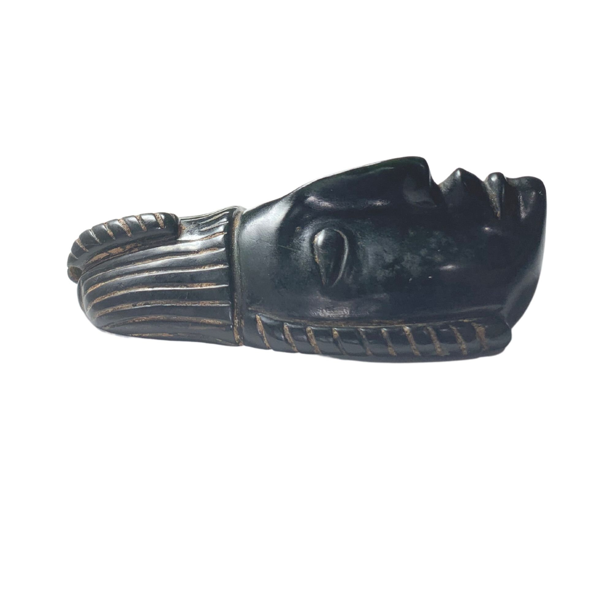 Ancient Nephrite Jade Mayan Ritual Mask 3 5/8 Stunning Ceremonial ...