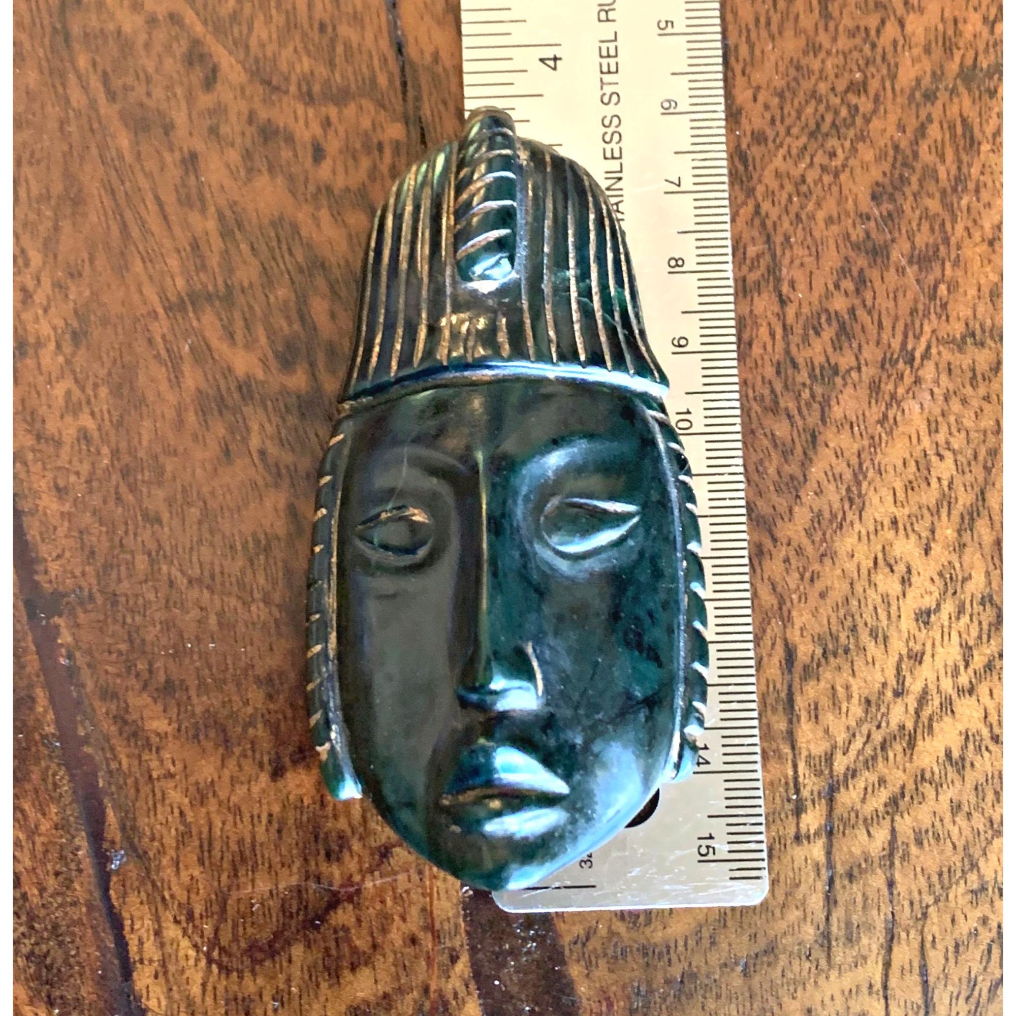 Ancient Nephrite Jade Mayan Ritual Mask 3 5/8 Stunning Ceremonial ...