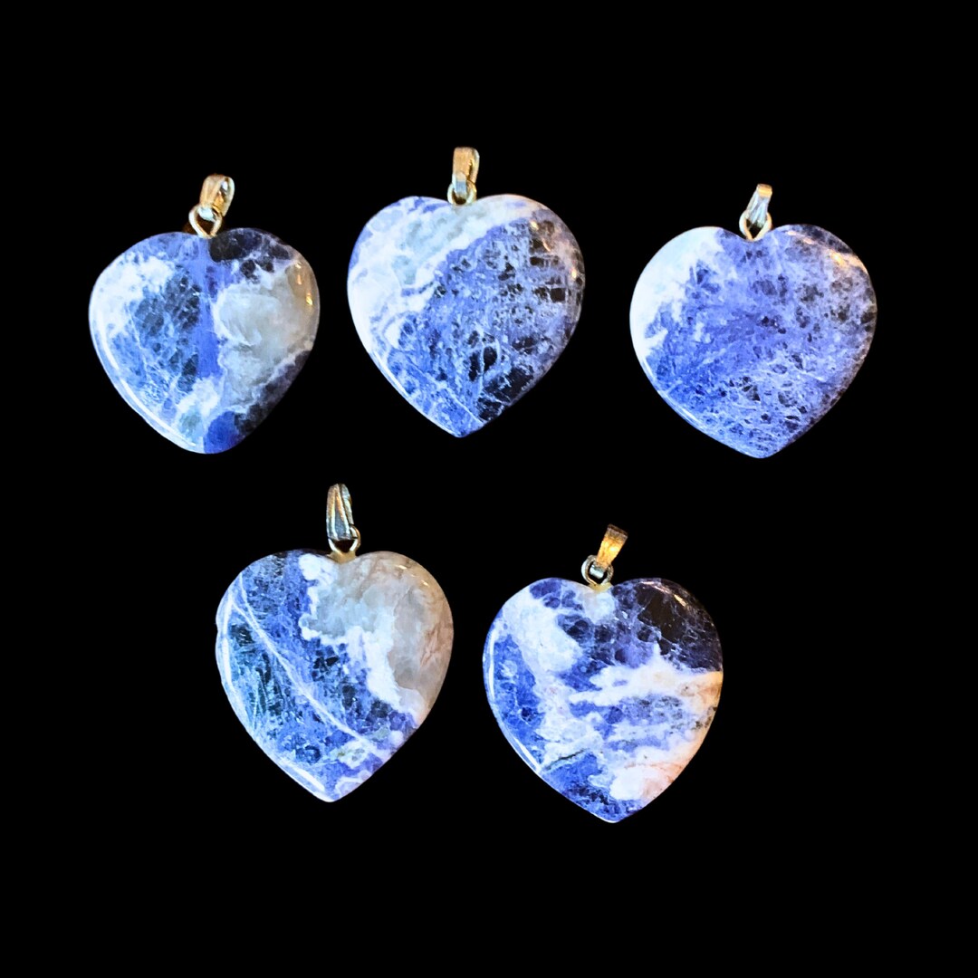 6 Hand Crafted Chilean Lapis Lazuli Hearts - With Bales - 25-27mm - Etsy
