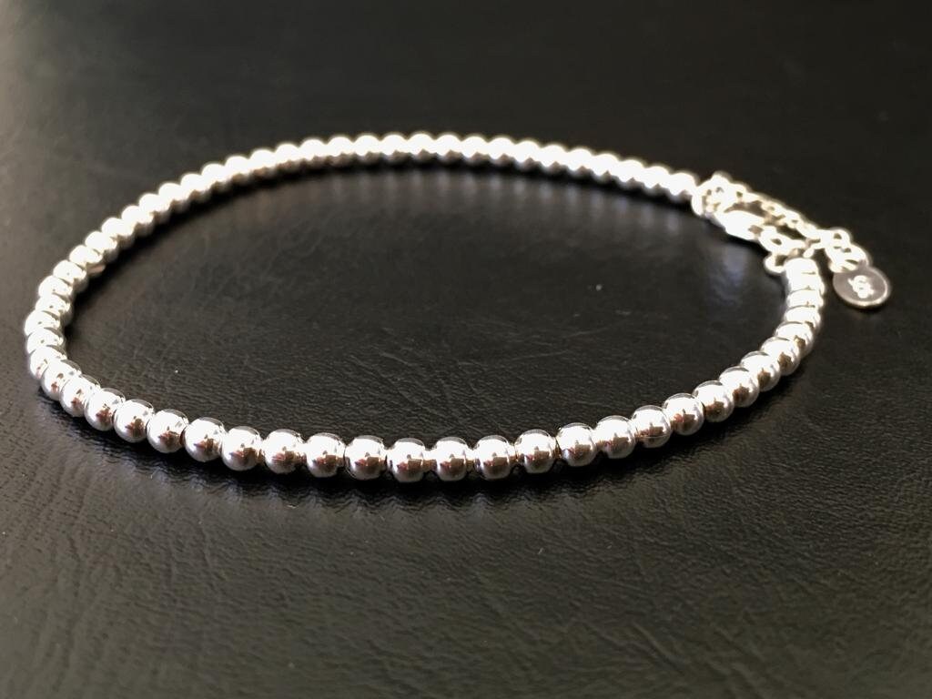 925 Sterling Silver Balls Bracelet Girls Child Women, Ball Beads ...