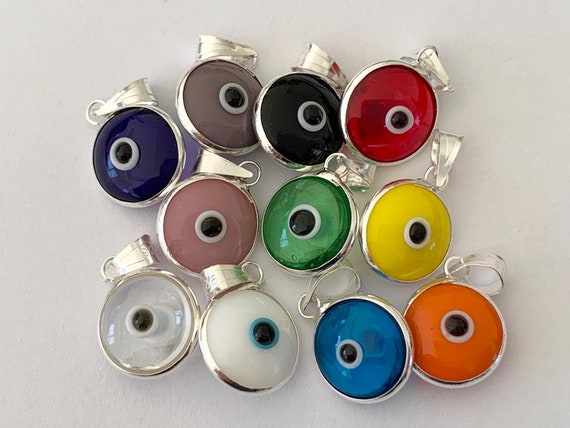 925 Sterling Silver Evil Eye Greek Mati Turkish Nazar Pendant | Etsy
