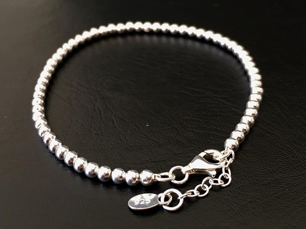 925 Sterling Silver Balls Bracelet Girls Child Women, Ball Beads ...