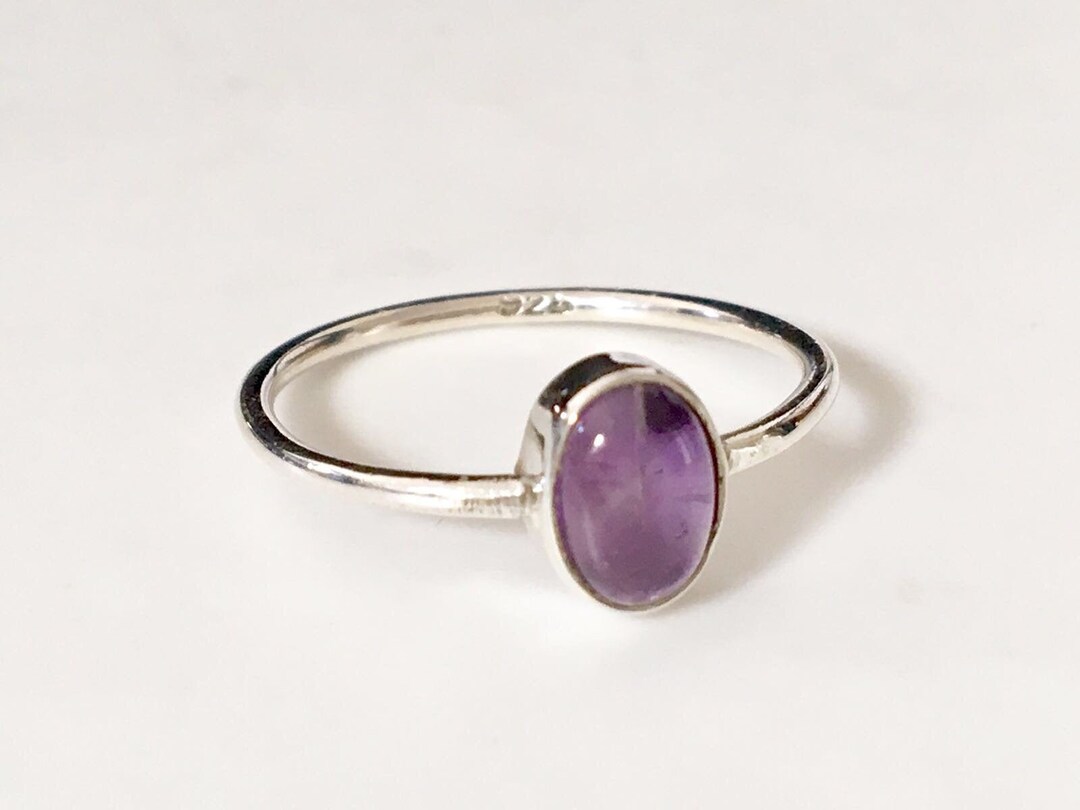 925 Sterling Silver Purple Amethyst Ring Stack Stackable Gemstone Sz ...