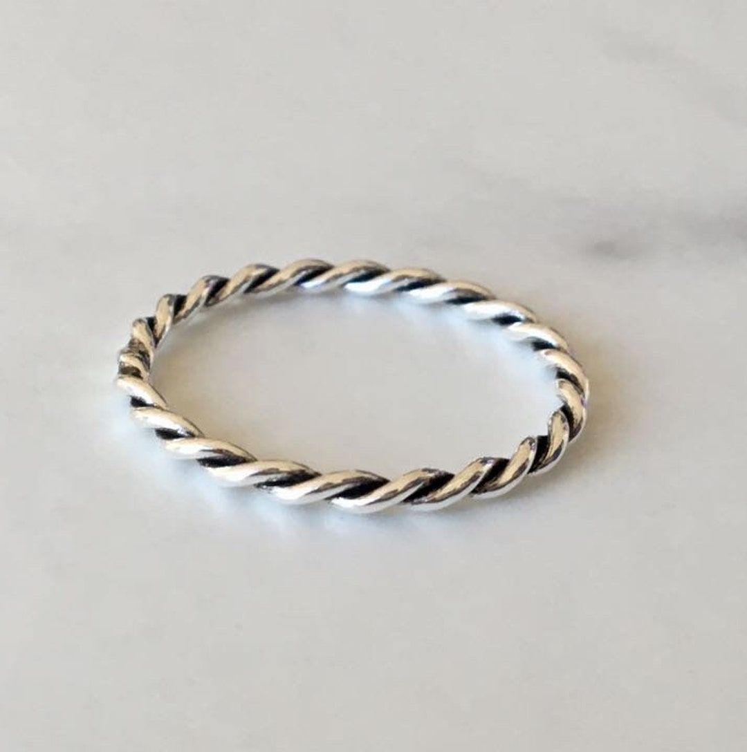 925 Sterling Silver Twist Band Ring Stack Stackable 4 5 6 7 9 10 11 12 ...