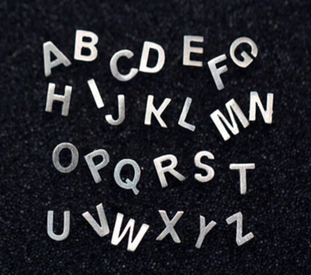 Pair of 925 Sterling Silver Alphabet Stud Earrings, Initial Letter Monogram, Personalised ...