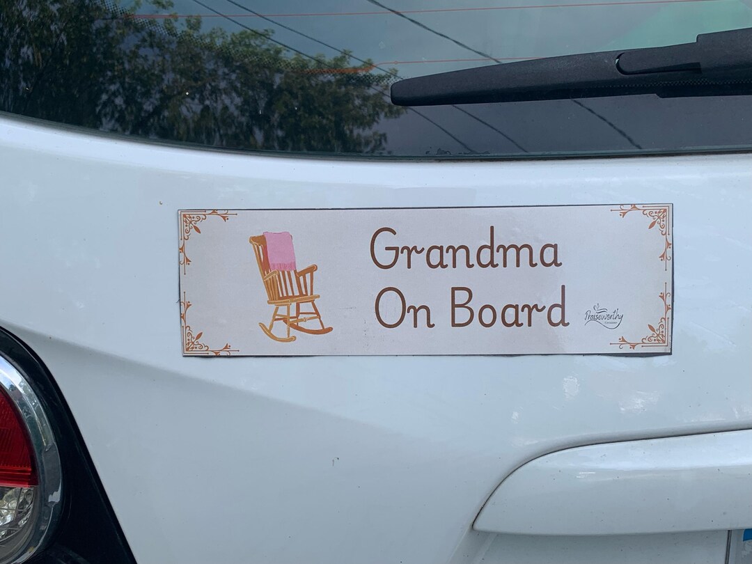 Grandma on Board Vinyl Bumper Sticker - Etsy