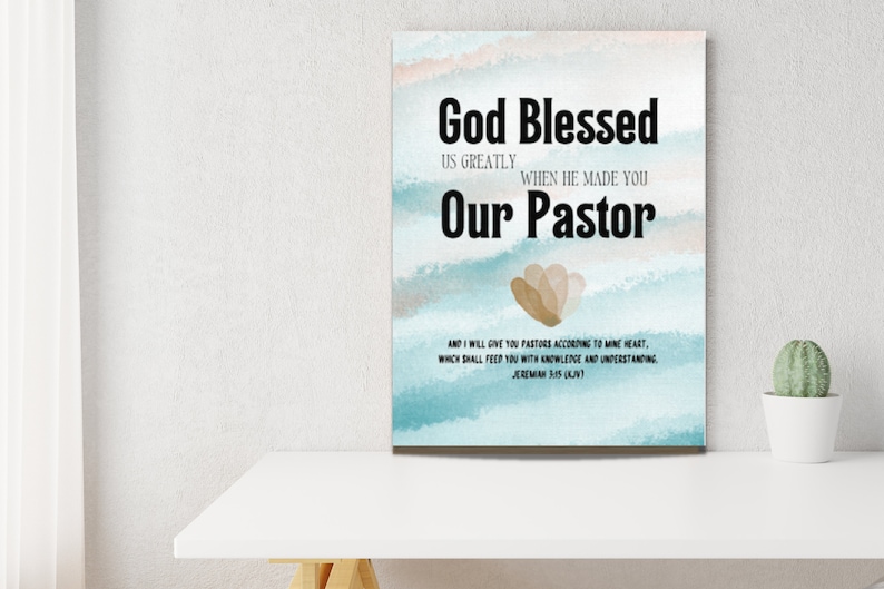 Pastor Appreciation Gift: 'god Blessed Our Pastor' Canvas Wall Decor - Etsy