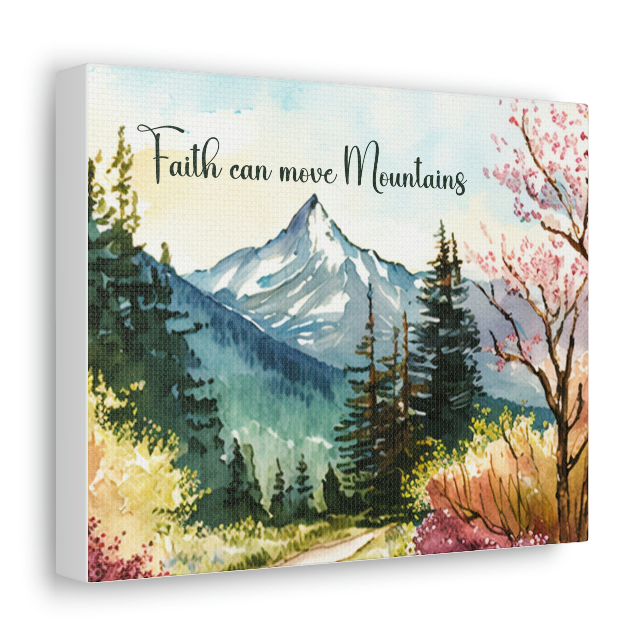 Faith Can Move Mountains Canvas Wall Hanging, Inspirational Scripture ...