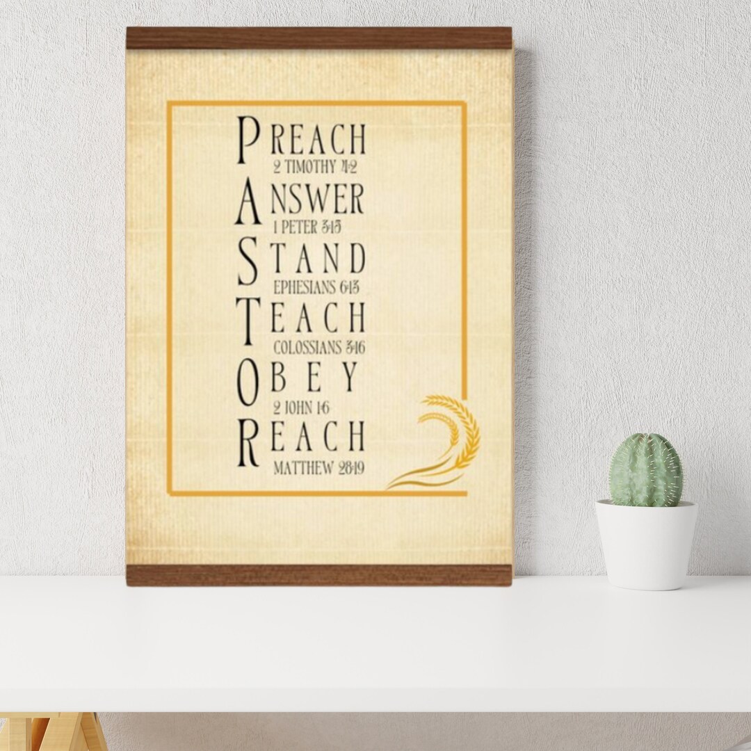 Pastor Gift, Pastor Appreciation Day, Hanging Canvas Christian Wall Art ...