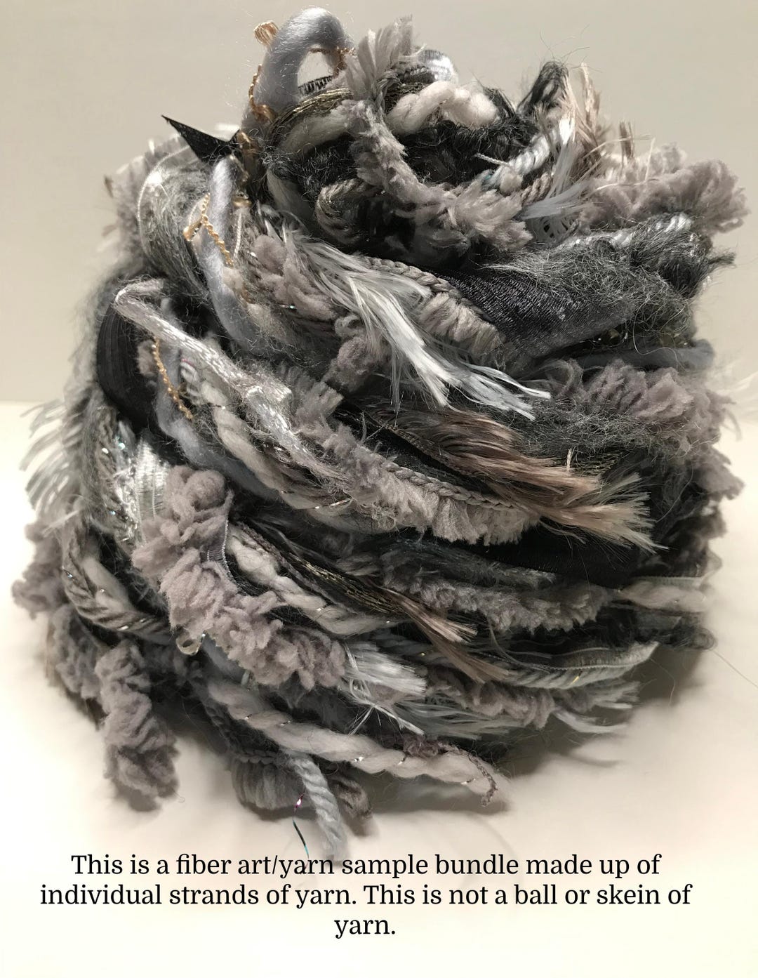 15 Shades of Gray Fiber Art/yarn Sample Bundle 30-yards for Dream ...