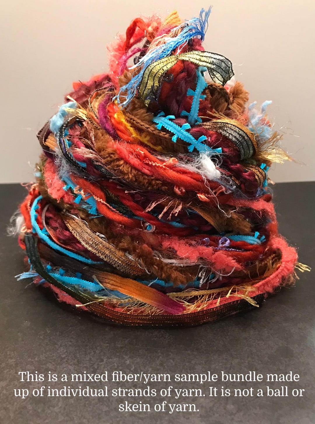 Jumanji Mixed Fiber/yarn Sample Bundle 26-yards for Fiber Jewelry ...
