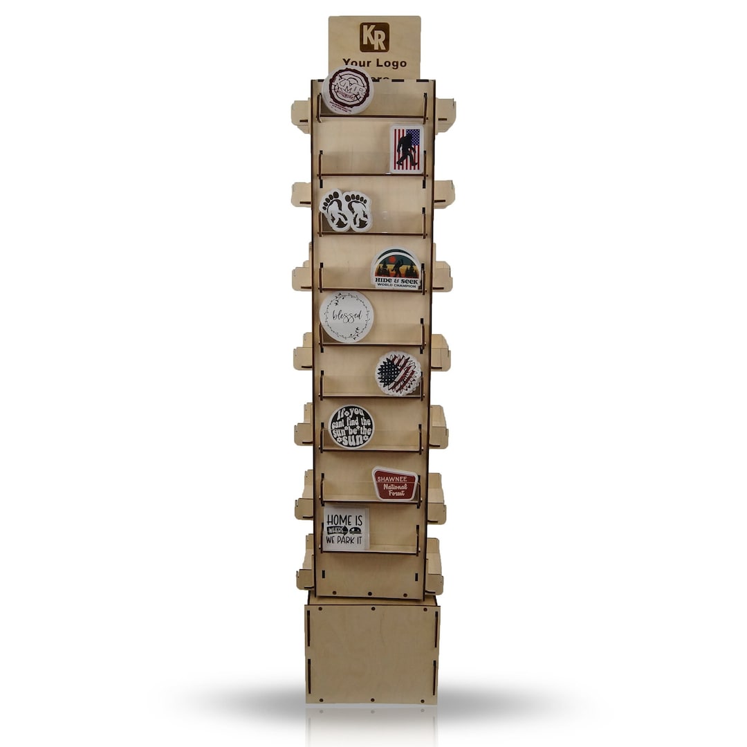 Modular Wooden Floor Sticker Display Stand – Eco-friendly Retail ...