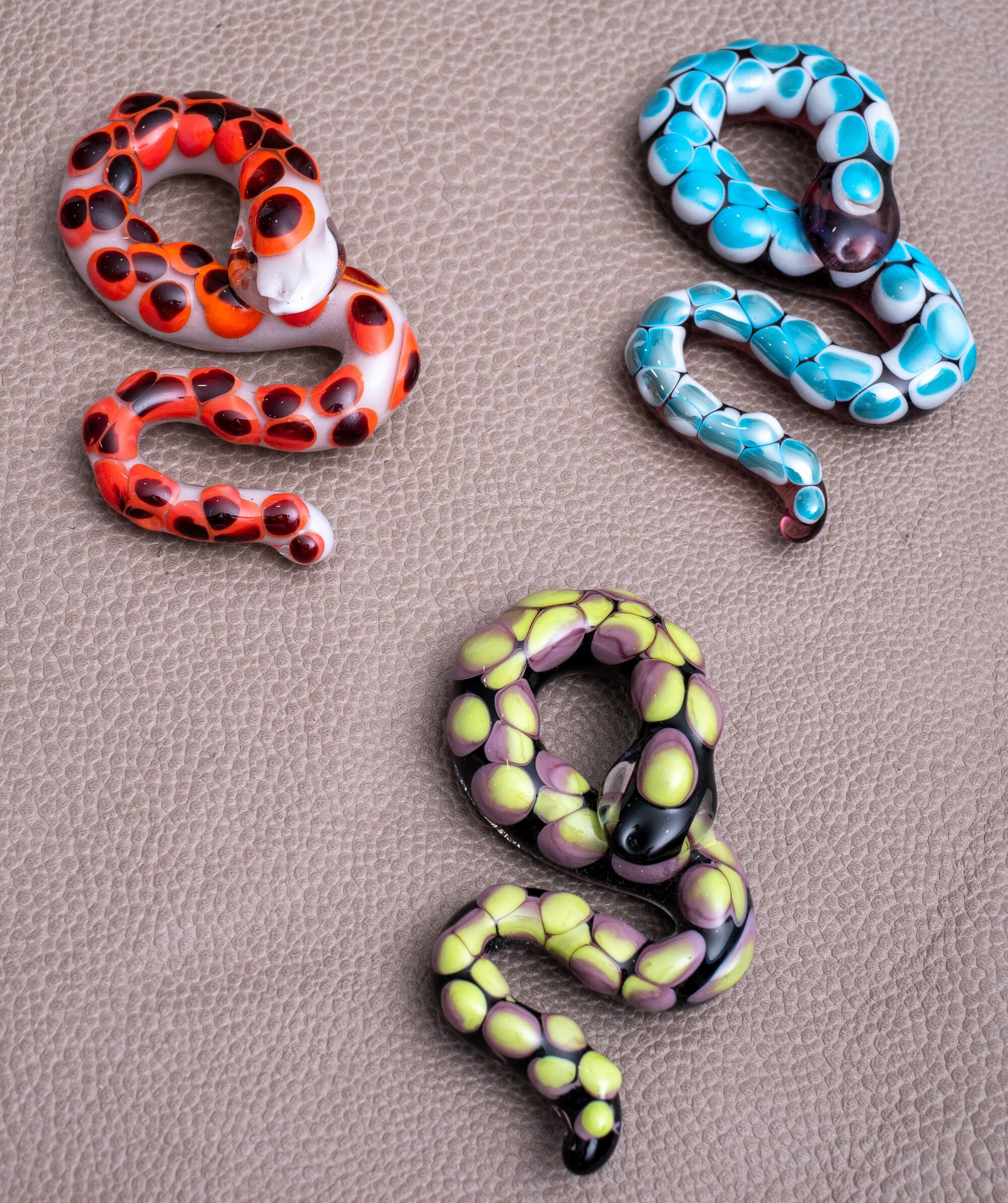 Original Murano Glass Spotted Snake Pendant | Etsy