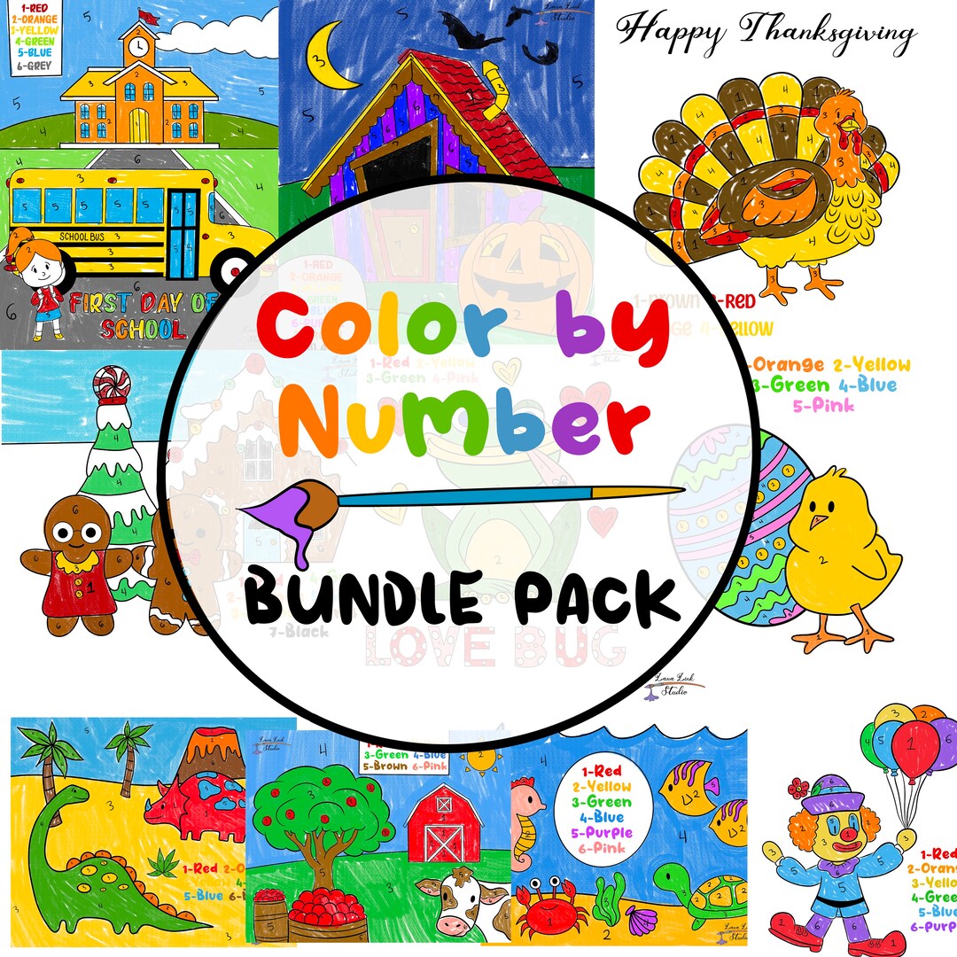 Color by Number BUNDLE PACK - Etsy