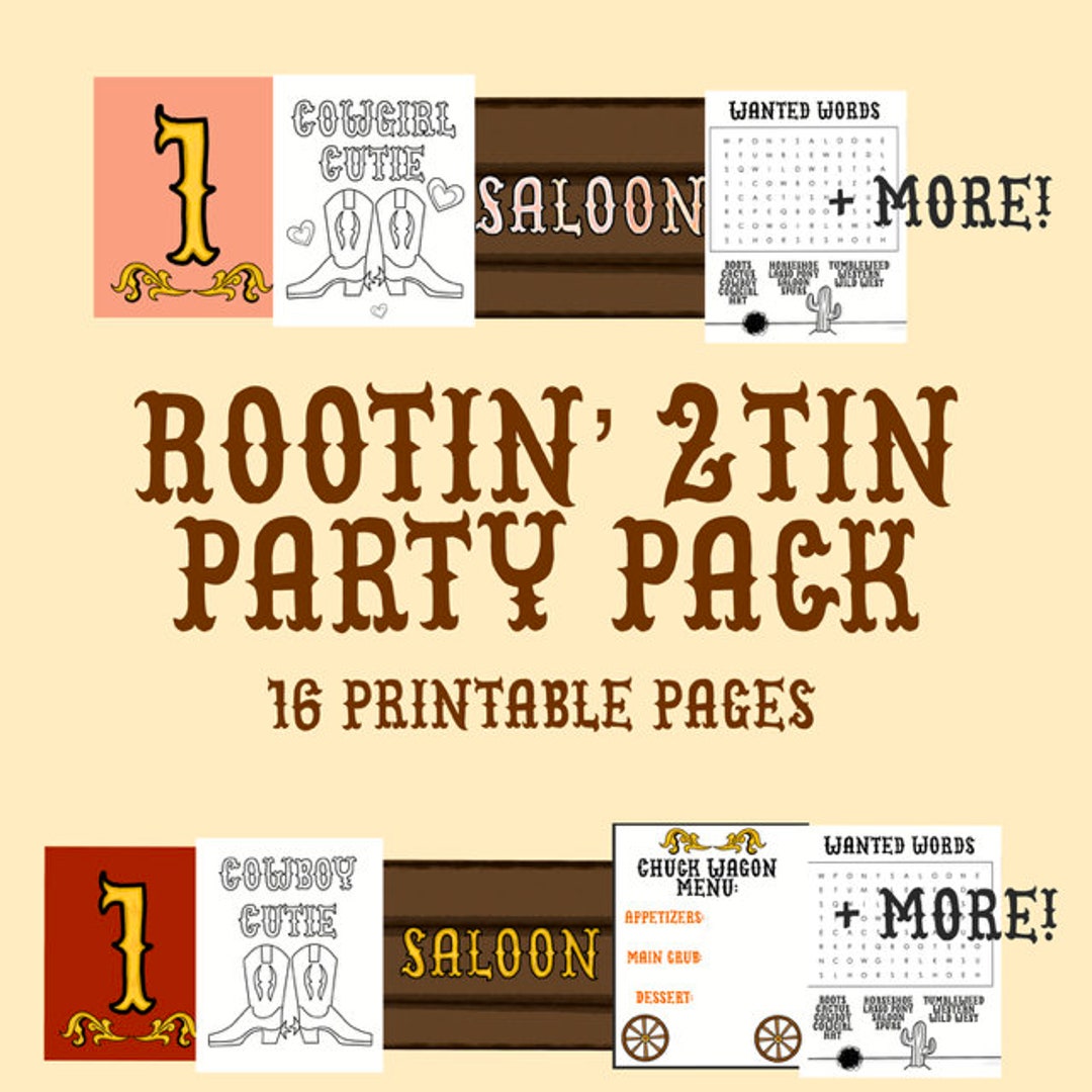 Rootin' Twotin Western Themed Printable Party Supplies - Etsy