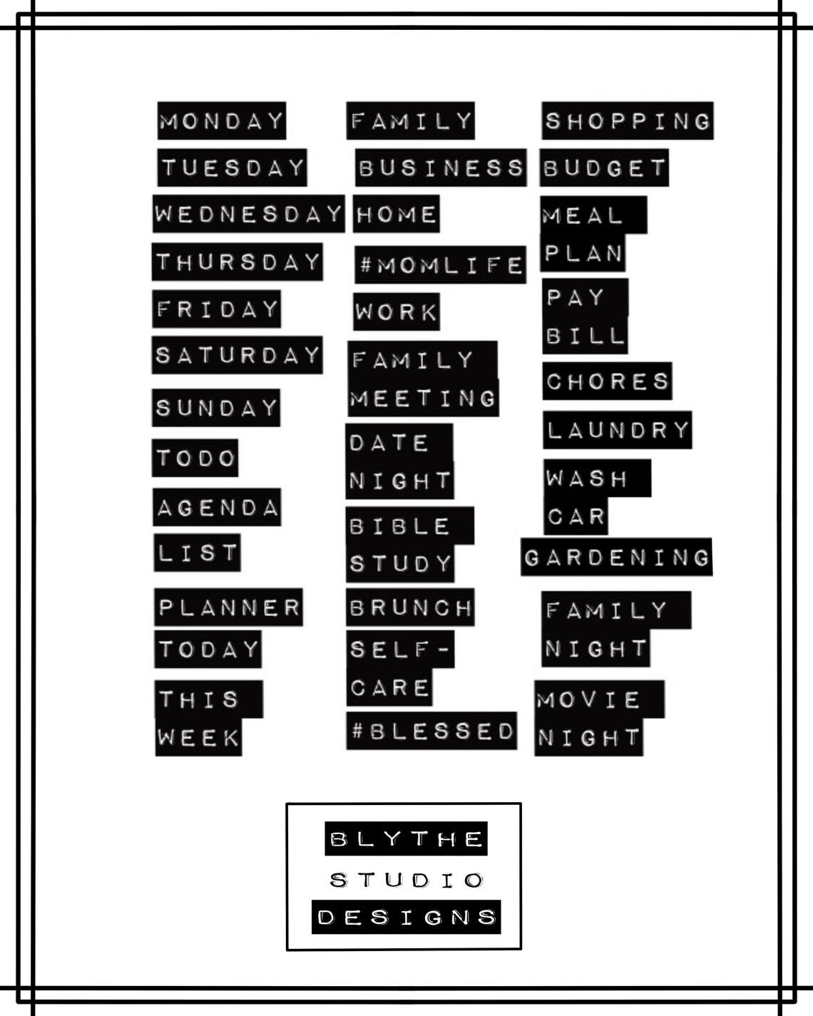 Dymo Label Text Stickers Bullet Journal Stickers Happy Planner Stickers ...