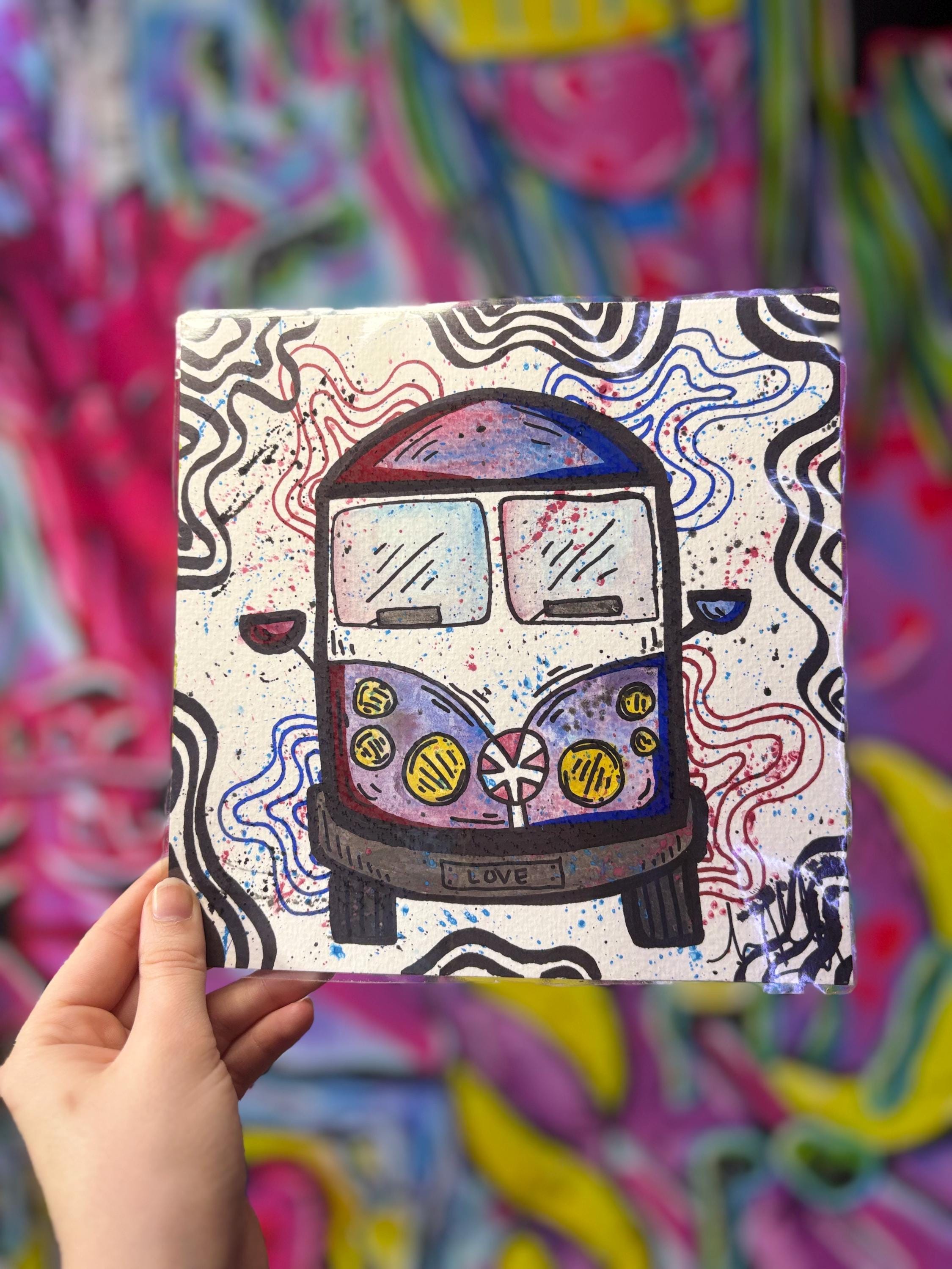 8x8 Cruz Laminates, Watercolor Art, Wall Decor, Trippy Art, Trippy ...