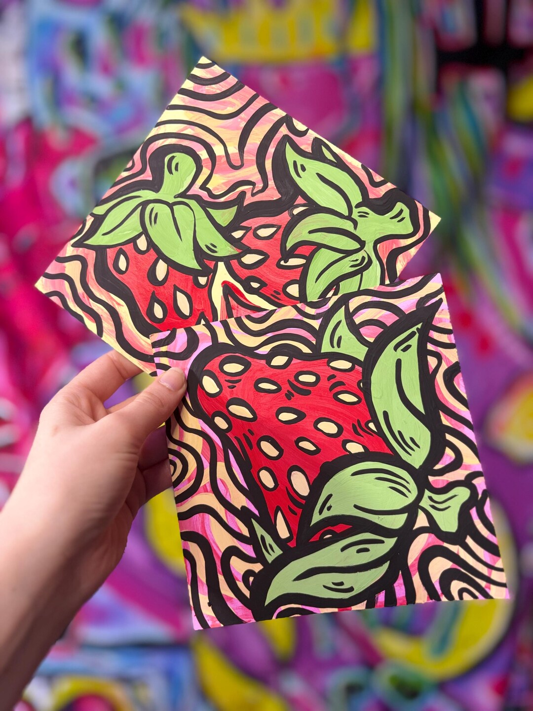 7x7’ Strawberry Mini Poster Set of 2, Wall Decor, Art, Wall Art ...