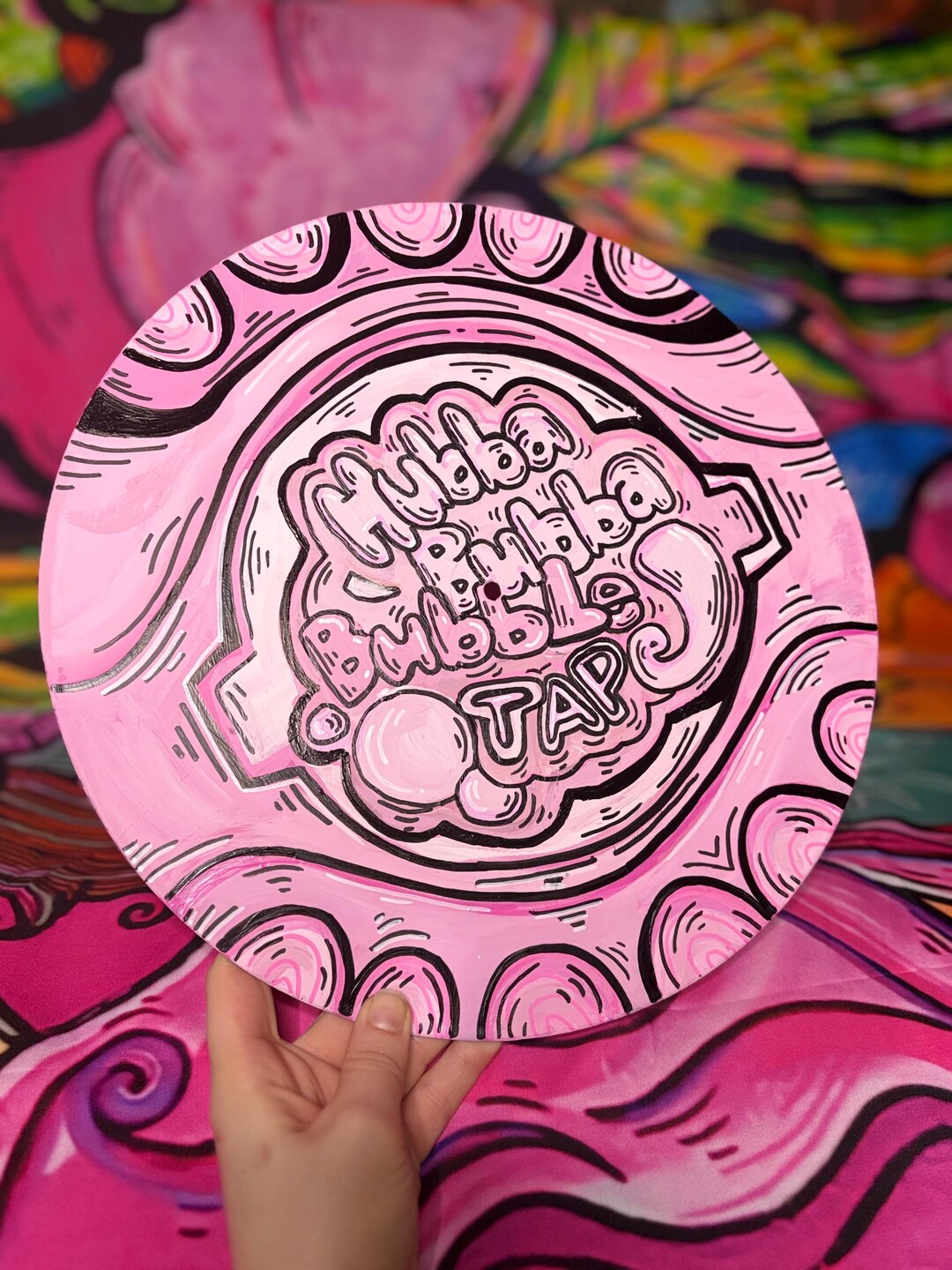 12x12 Hubba Bubba Gum Record Painting, Acrylic Painting, Decoration ...