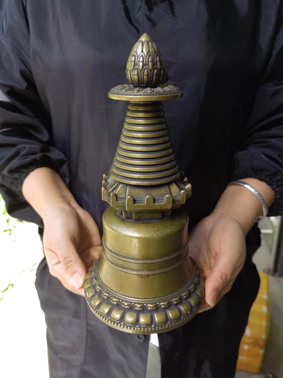 Nepal Copper Buddha Stupa, Buddhist Souvenir Bodhi Tower, Tibetan ...