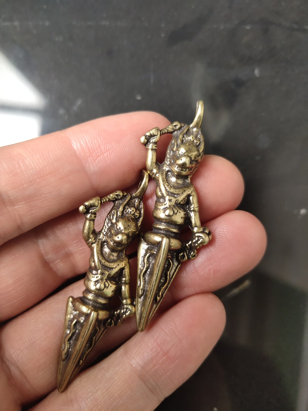 Lot of 2 .tibet Copper Vajvakilaka, Handcrafted Vajra, Buddhism Phurpa ...