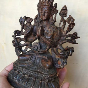 7 Inch Antique Brass Bronze Vintage Maha Cundi Bodhisattva - Etsy