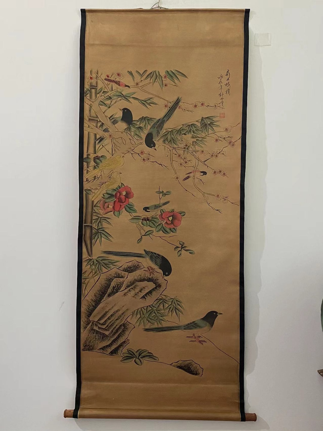 Chinese Old Scroll Painting Rice Paper Painting,wall Decor No Mounted ...