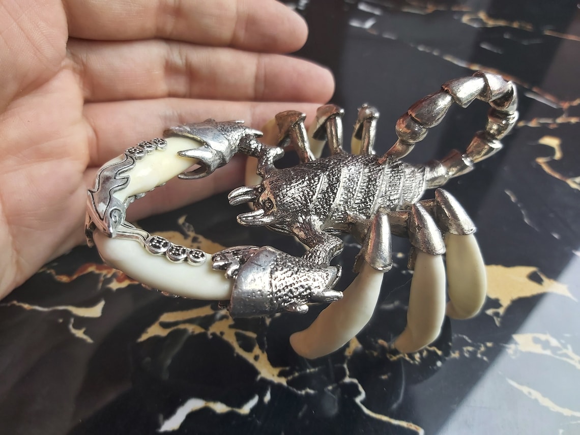 Teeth of Animal Tibetan Silver Scorpion Pendant Home Decor | Etsy