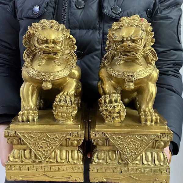 Large Chinese Foo Dogs Statue - Etsy