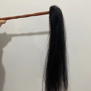 40.9inches Natrue Black Real Horse Tail Buddha Dust Props Wood Handle ...