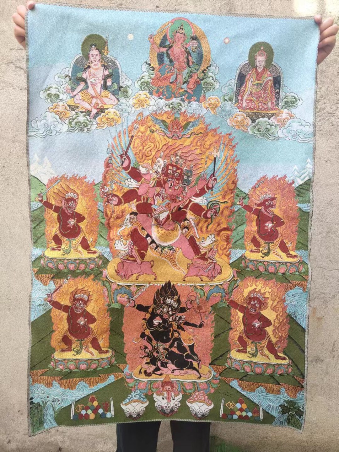 Tibetan Buddhism Cloth Silk Bodhisattva Goddess Thangka Thanka Hand ...