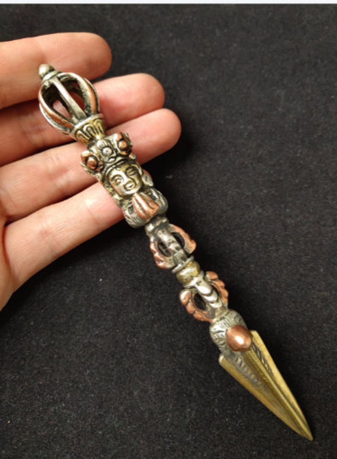 Tibet Copper Vajvakilaka, Handcrafted Vajra , Buddhism Phurpa Copper ...