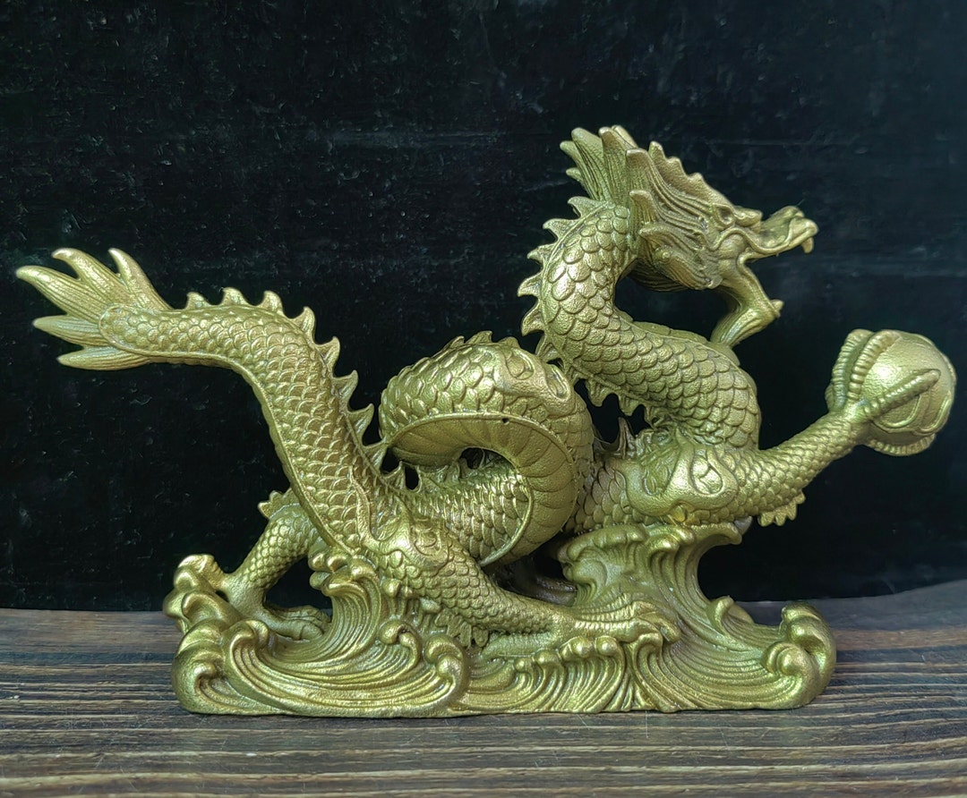 2024 Chinese New Year Dragon Statue Brass Magical and Noble Copper ...
