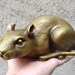 Bronze Rat Mouse Figurine, Gold Ingot Zodiac Feng Shui Animal, Huge ...