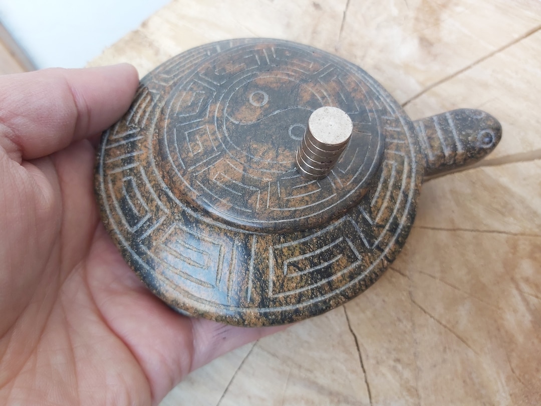 Tibet Meteorite Iron Turtle Decor, Blessing Magnet Glaze Bagua Feng ...