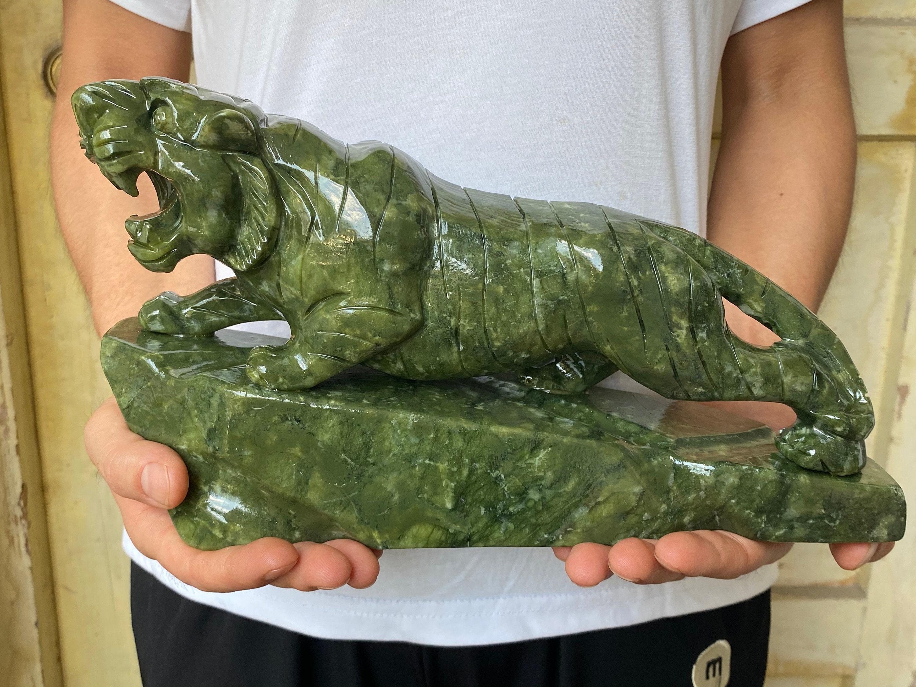 Jade Tiger Ornaments Lucky Zodiac Tiger Crafts Feng Shui Town - Etsy
