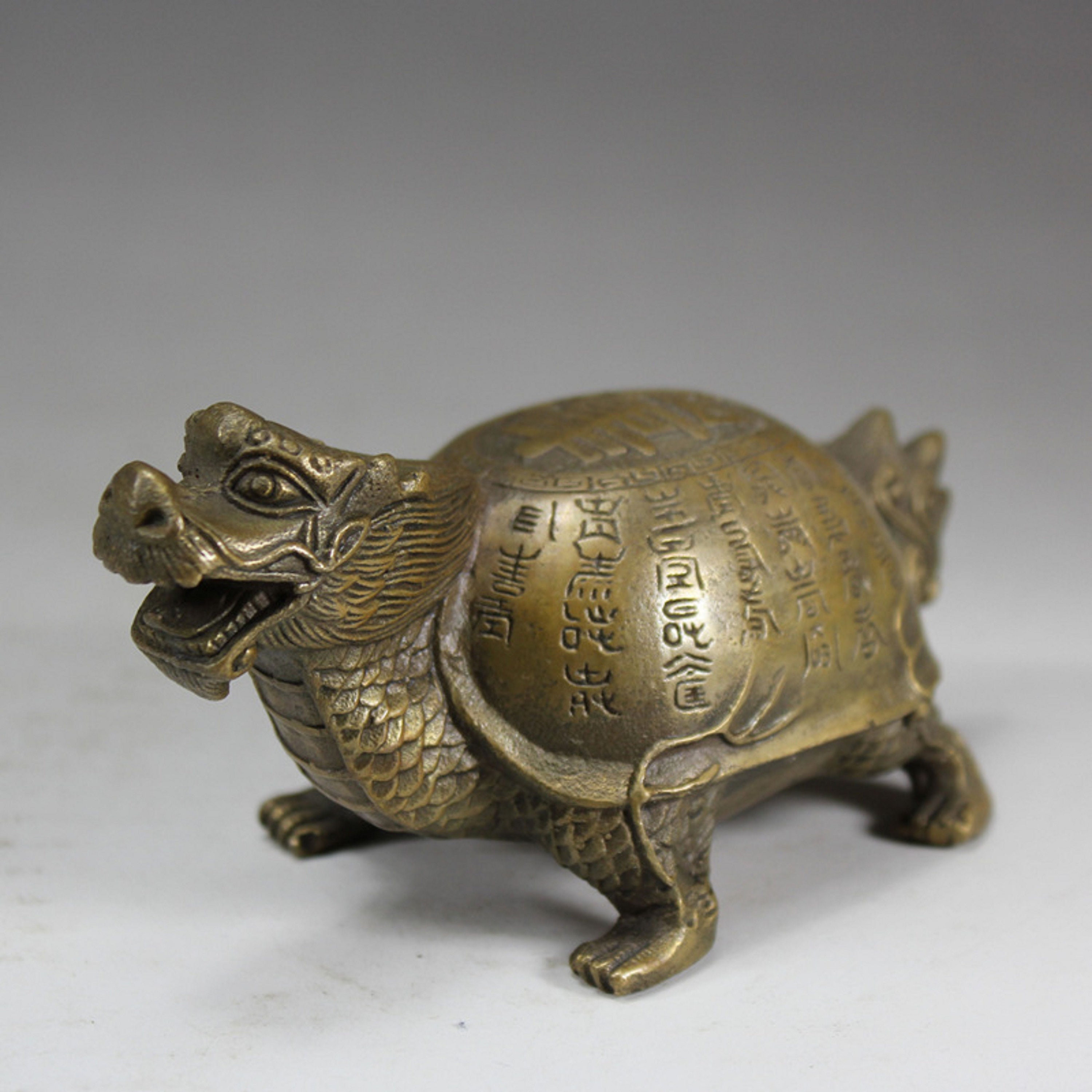 Folk China Bronze Copper Animals Dragon Bronze Statue | Etsy