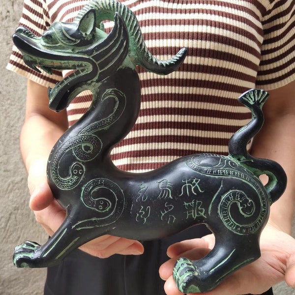 Chinese Dragon Statue Bronze - Etsy