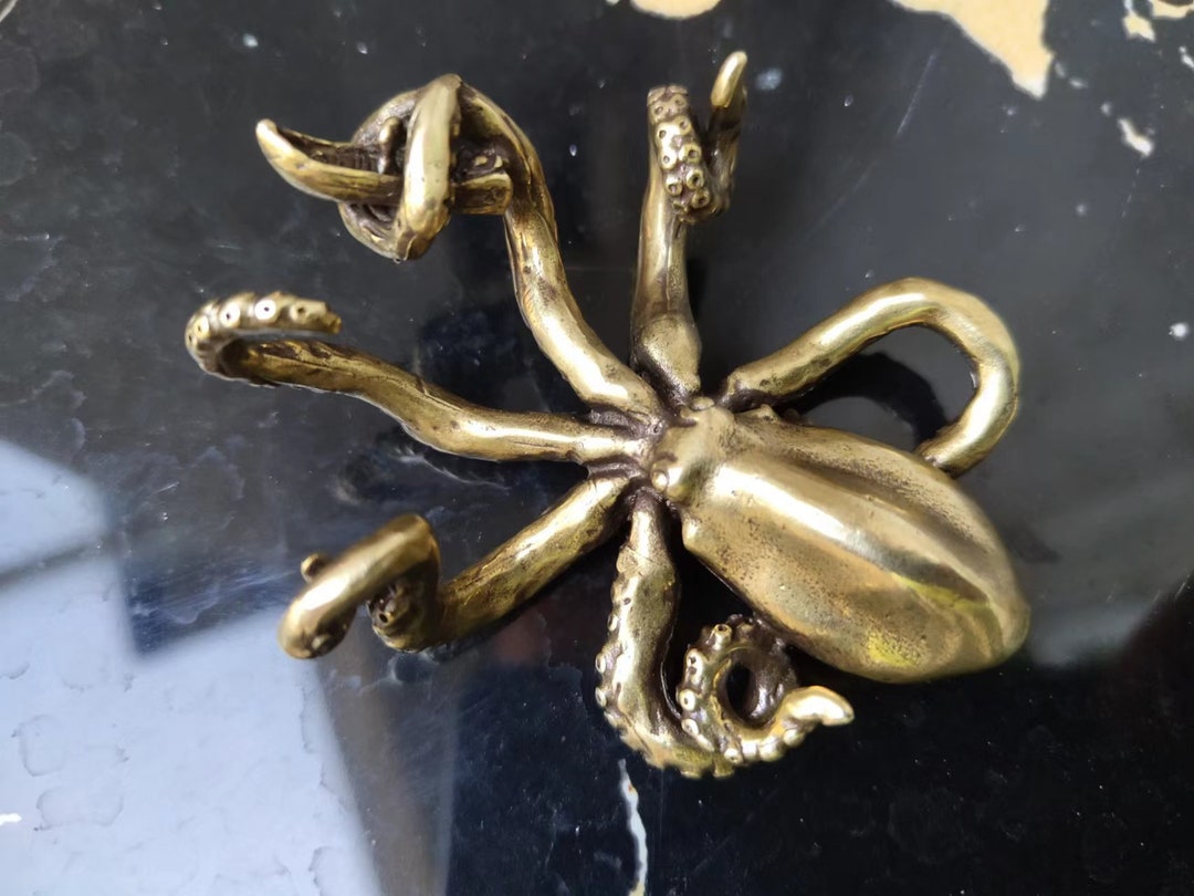 2 Pic Octopus Pure Copper Octopus Pendant Tea Pet Gift Crafts - Etsy
