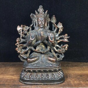 7 inch Antique brass bronze Vintage Maha Cundi Bodhisattva | Etsy