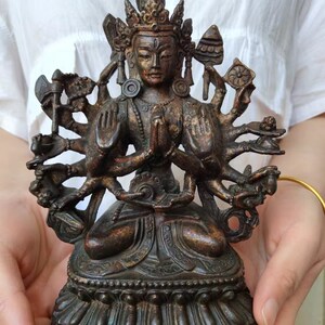 7 Inch Antique Brass Bronze Vintage Maha Cundi Bodhisattva - Etsy
