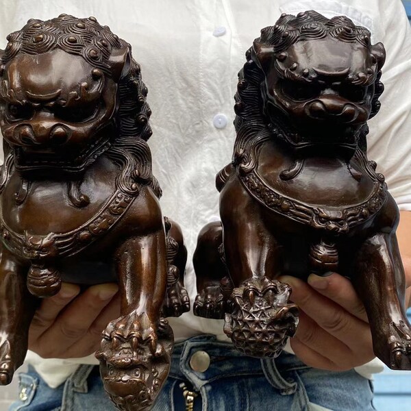 Large Chinese Foo Dogs Statue - Etsy