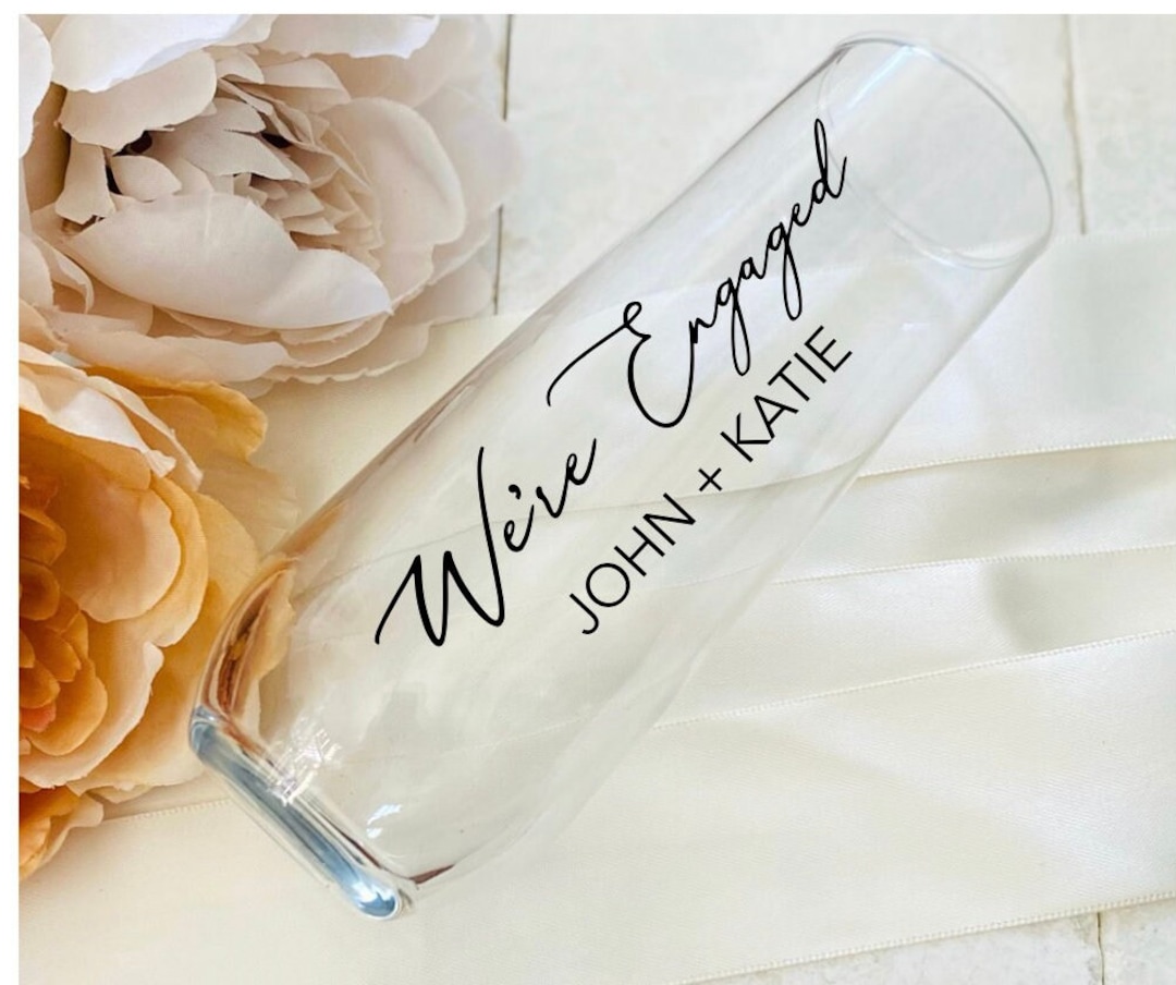 Personalized “we’re Engaged” Engagement Champagne Glass, Custom ...