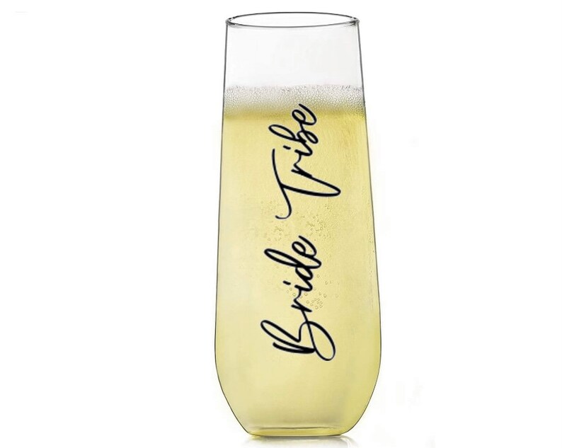 Bride Tribe Champagne Flute: Bridal Shower & Bachelorette Party Decor ...