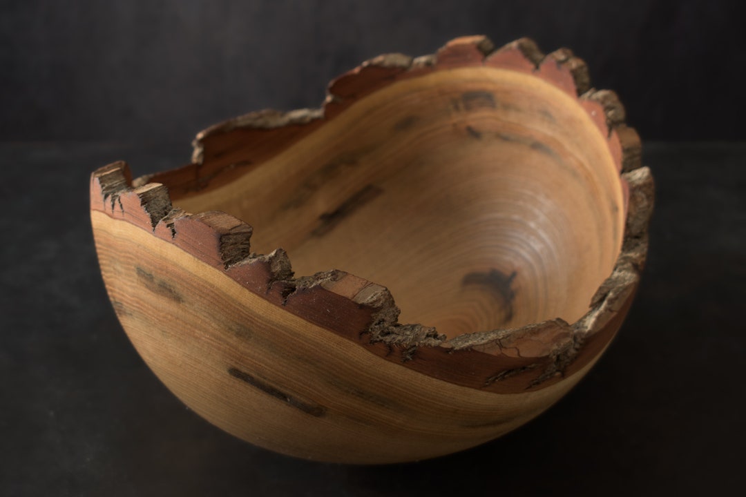 Large Natural Edge Sassafras Bowl, Natural Edge Wooden Bowl, Decorative ...