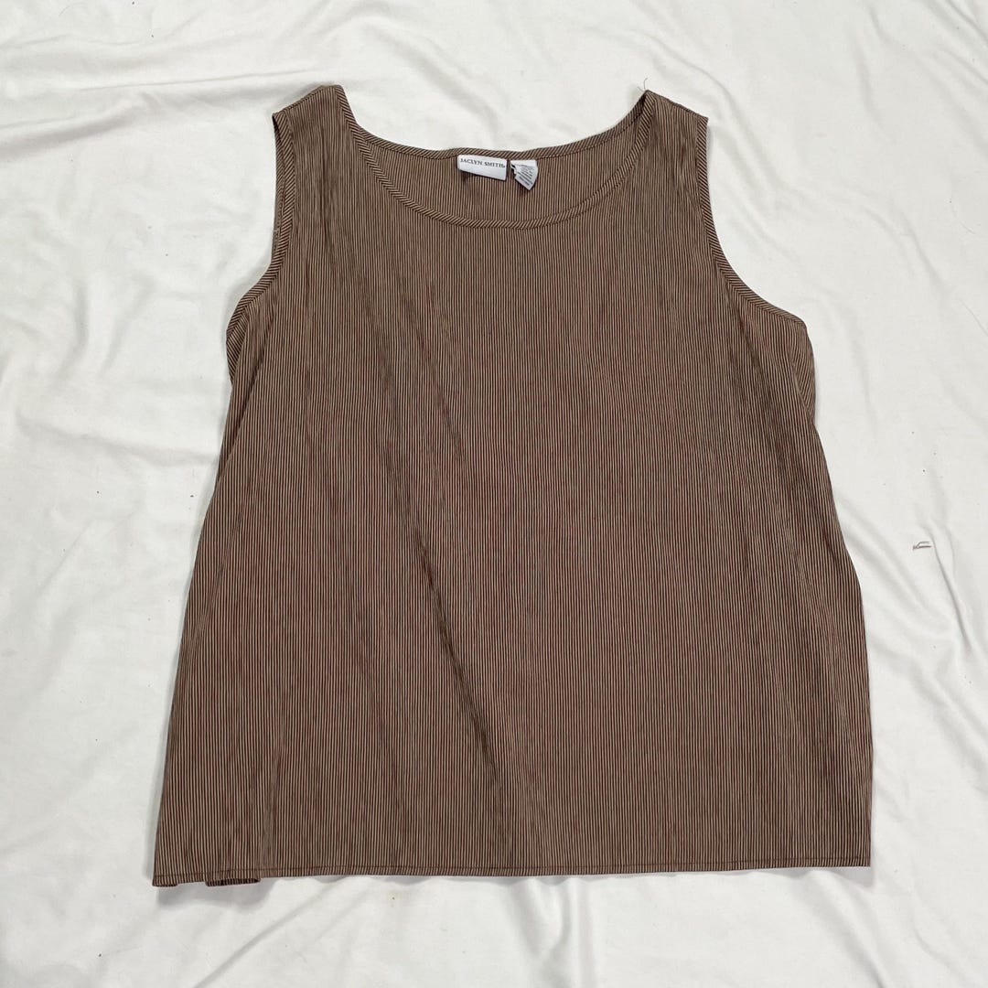 Y2K Brown Striped Jaclyn Smith Tank Top Size 3X - Etsy